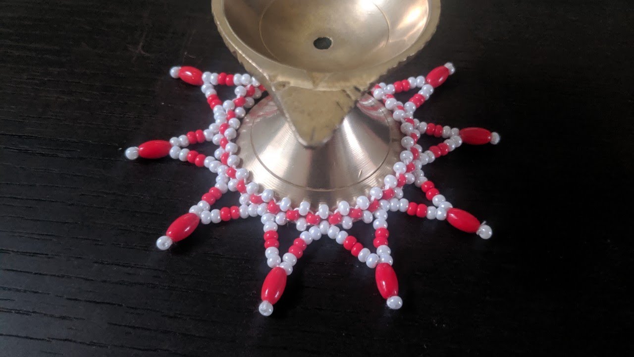 Hand Embroidery Dal moti diya design trick/ beautiful diya decoration ...