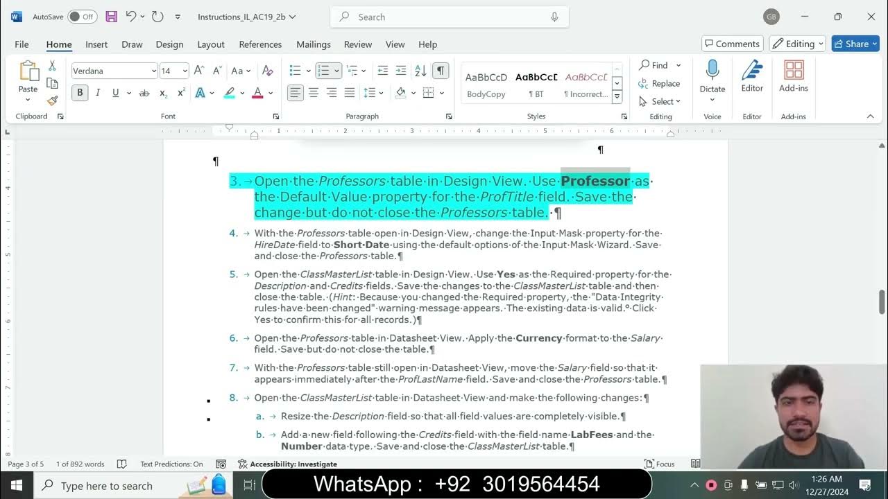 Illustrated Access 2019 | Module 2 SAM Project 1b |Ridgedale College ...