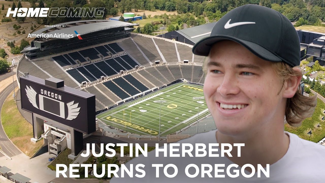 Homecoming: Justin Herbert Returns to Oregon Campus | LA Chargers - YouTube