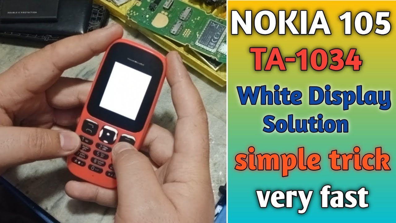 Nokia 105 TA-1034 White display solution. - YouTube
