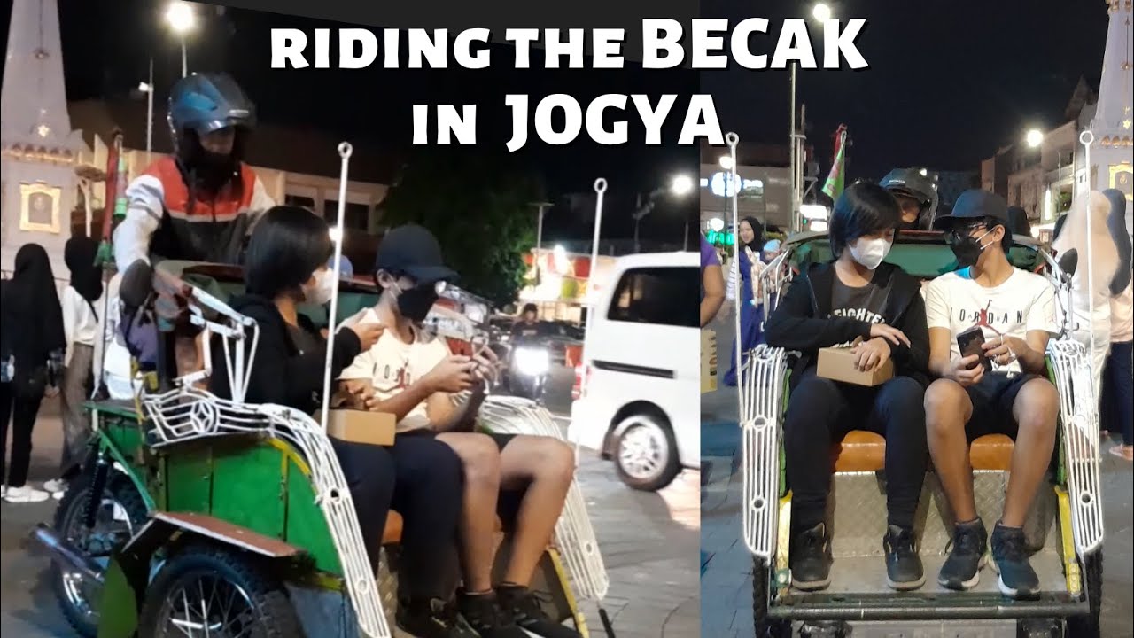 Riding the Becak in Jogja Night Tour - YouTube
