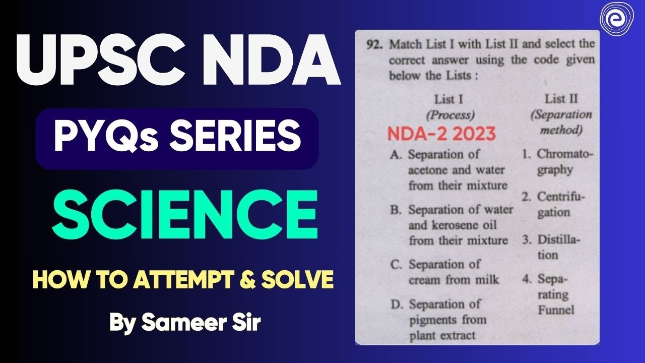NDA Previous Year Question Paper With Solution | Science for NDA 2 2024 ...