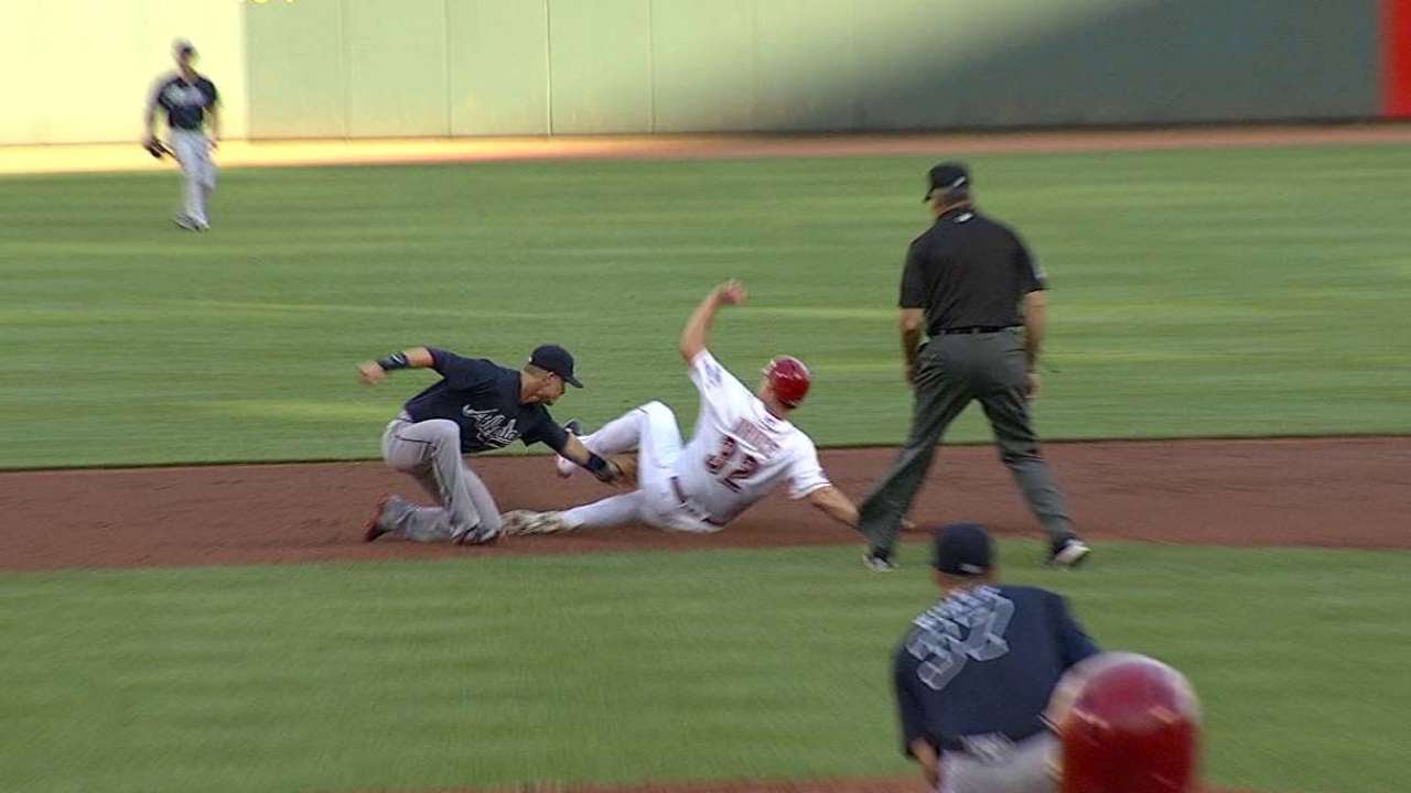 ATL@CIN: Braves turn strike-'em-out, throw-'em-out DP - YouTube