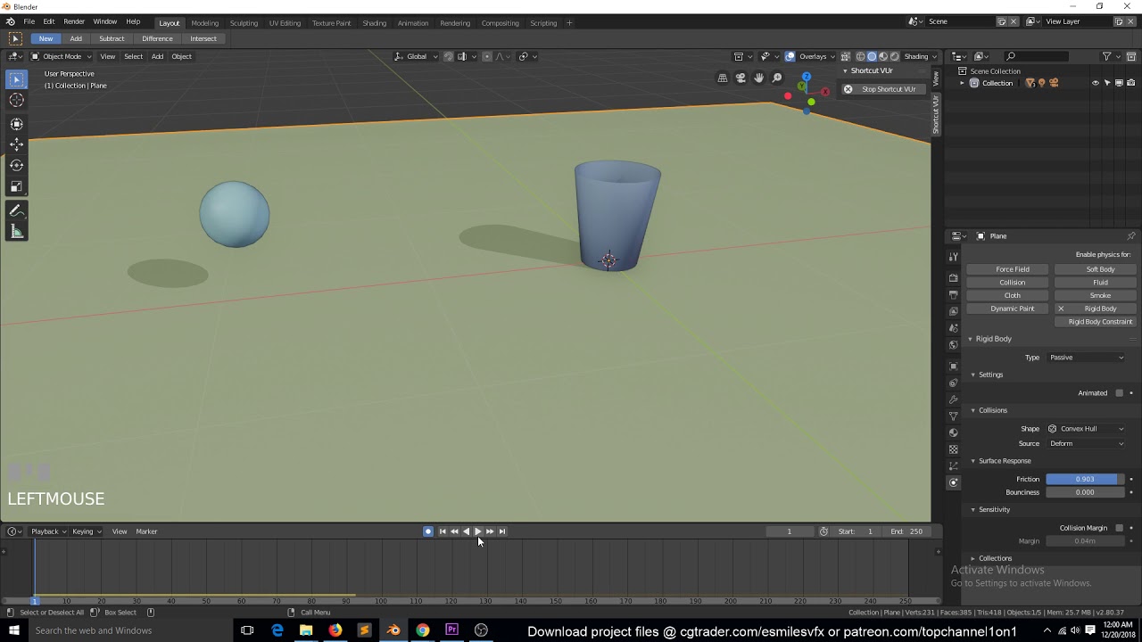 making water spill from bucket in blender 2.8 fluid simulation - YouTube