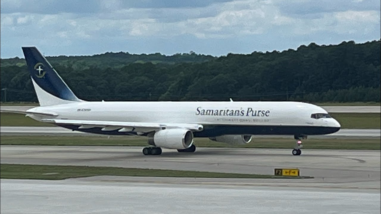 Samaritan’s Purse 757 takes over RDU - YouTube