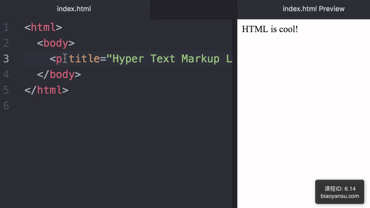 6 14 abbr标签 HTML5精讲 课时ID 6 13 【表严肃】#HTML教程 #HTML5教程 #abbr标签 - YouTube