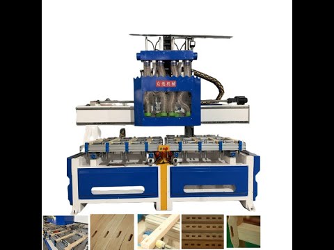 Wooden furniture spare parts 2 Tables Automatic mortising machine - YouTube