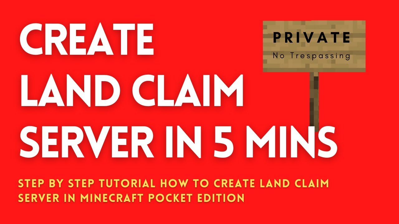 Create Land Claim server in Minecraft PE in 5 Mins | Step by step ...