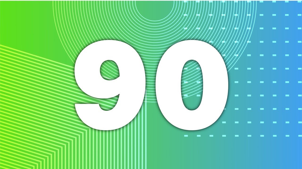 0:90 Countdown Timer - Geometric Green to Teal Gradient Background ...
