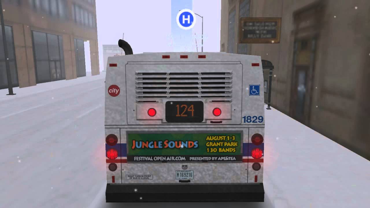 Chicago City Bus Stalled at a Bus Stop on a Cold Winter's Day - YouTube