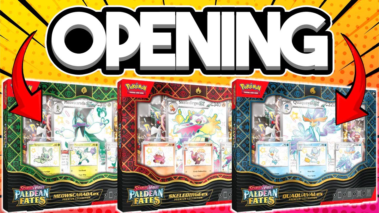 24 PACKS!! - Opening ALL 3 Paldean Fates Premium Collection Boxes ...