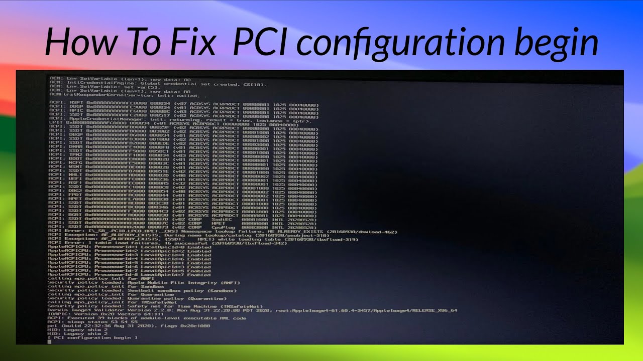 How to Fix Stuck at PCI Configuration Begin while installing macOS ...