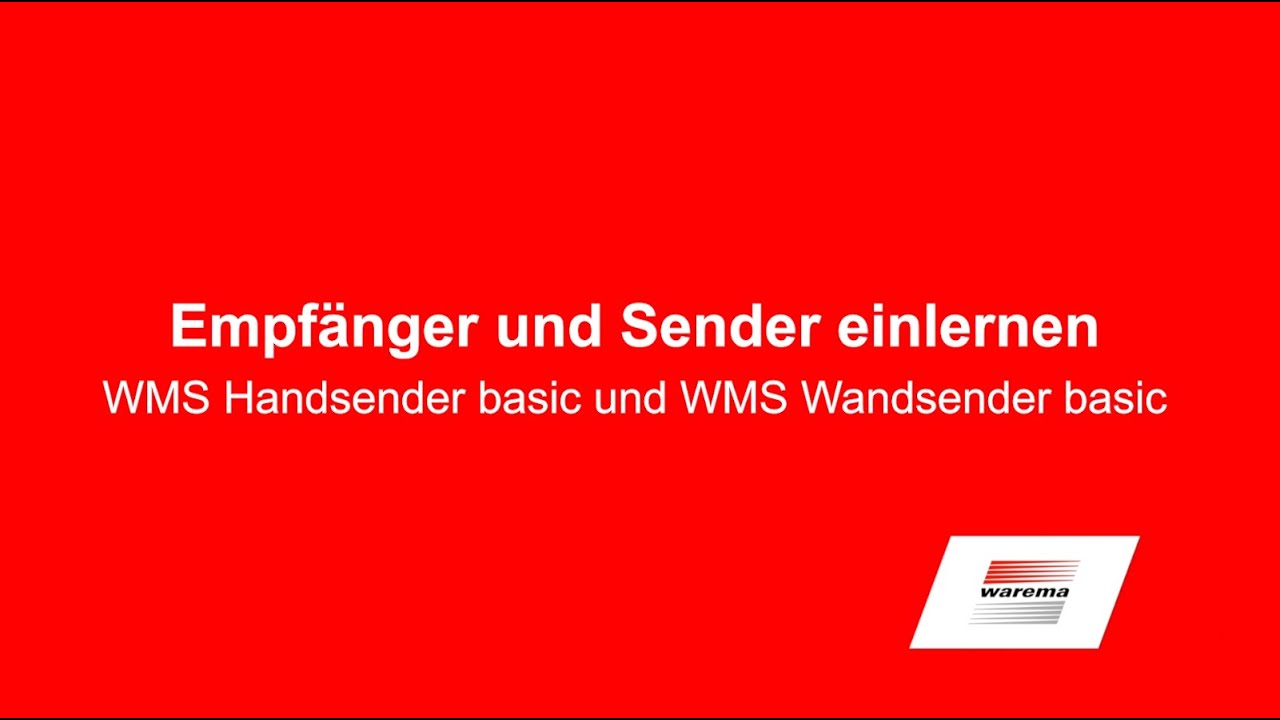 WMS Hand- und Wandsender basic - Empfänger und Sender einlernen - YouTube