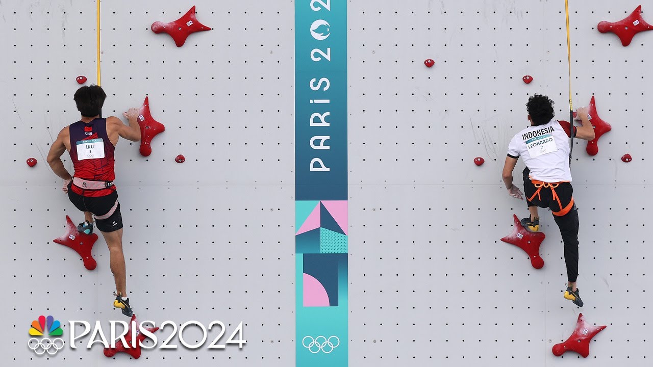 Speed climbing final decided by 0.02 SECONDS; USA's Sam Watson breaks ...