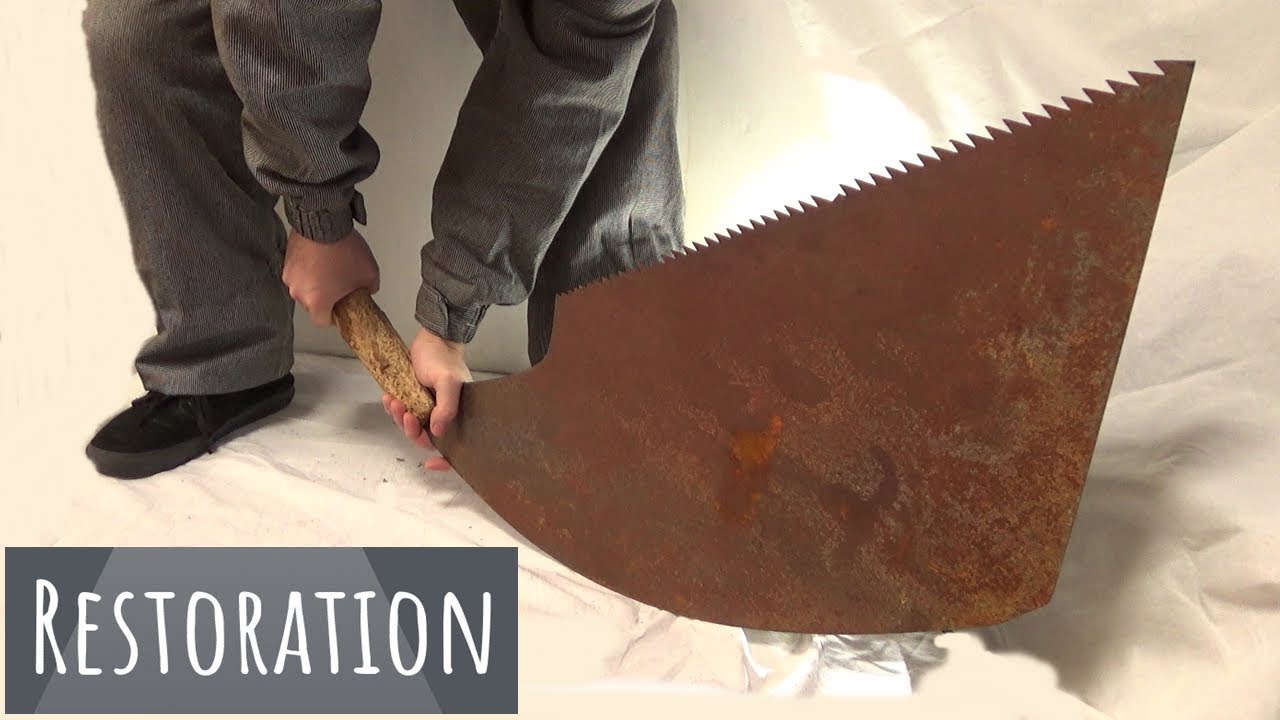 Antique Rusty saw restoration. - YouTube