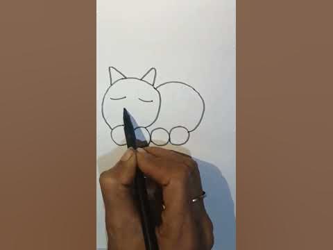 How to draw a cat using the numbers 4 zero #shortvideo #short # ...