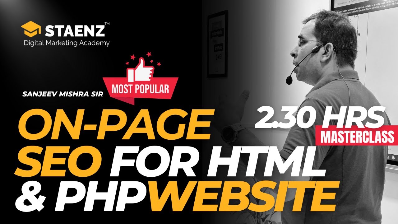How to do On-Page SEO For HTML website | Sanjeev sir, STAENZ Academy | PHP Website SEO | Hindi ...