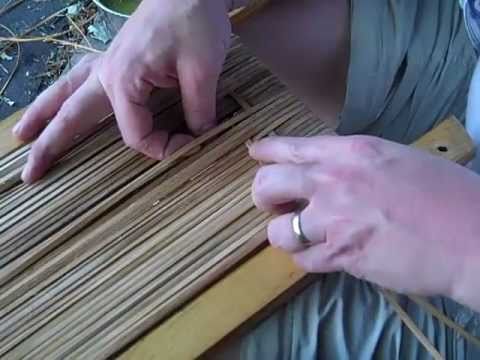 Replacing the cane seat in a canoe - YouTube