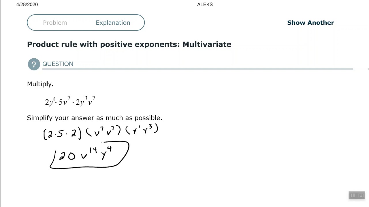 Product rule with positive exponents: Multivariate - YouTube
