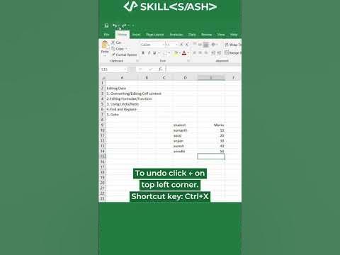 Undo and Redo in Excel | Excel Tips and Tricks | Skillslash - YouTube