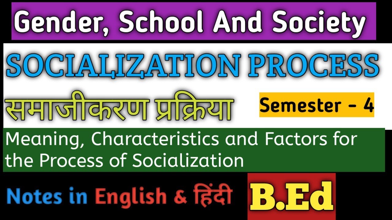 Socialization Process b.ed notes sem 4|समाजीकरण प्रक्रिया|Process of ...