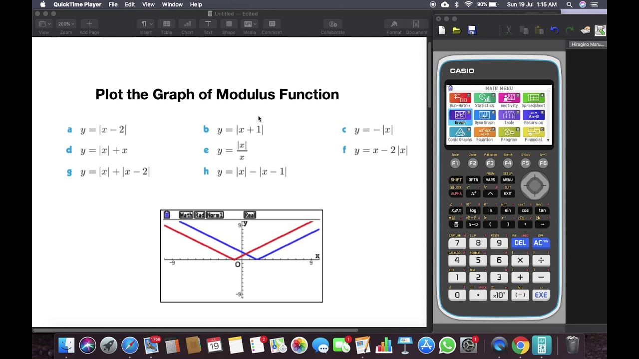 How to draw modulus function on Casio CG 50 [IB, SAT, AP, ACT - 2020 ...