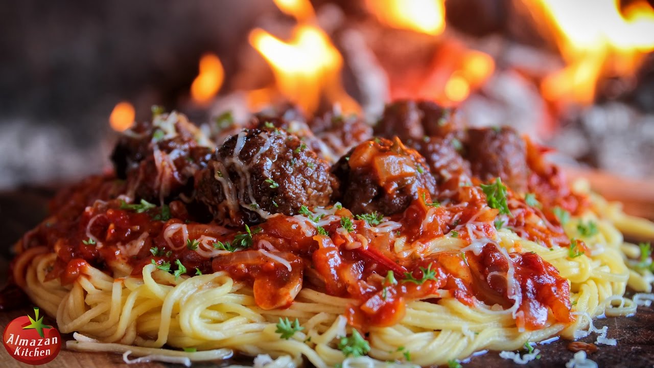 BEST SPAGHETTI AND MEATBALLS! - Ultimate Cooking Outside! - YouTube