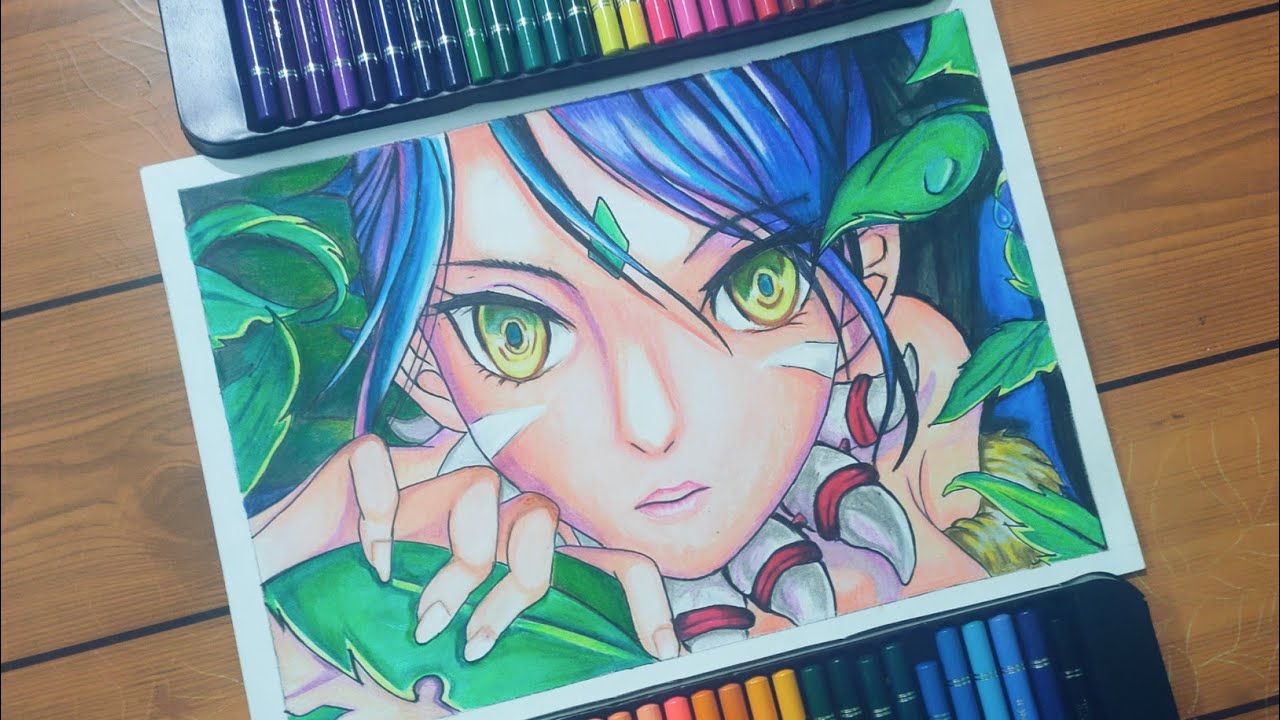 How to draw : Nidalee from League of Legends - YouTube