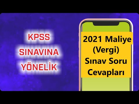 2021 Sınav Soru Cevapları KPSS A Maliye/Vergi