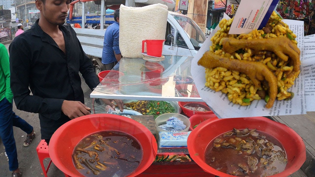 Most Popular Chicken Leg Jhal Muri in Mirpur || Bangladeshi Street Food ...