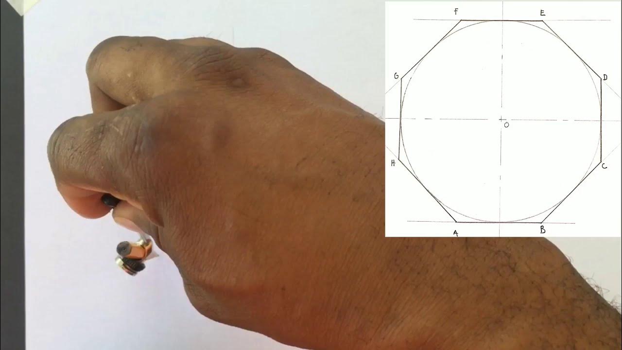 CONSTRUCT AN OCTAGON INSIDE A CIRCLE (REGULAR OCTAGON given the ...