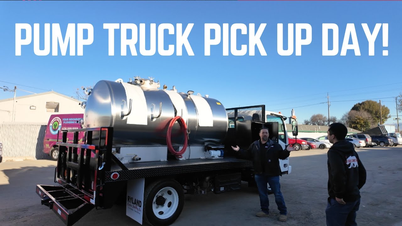 Picking up the brand new porta potty pumper truck - YouTube