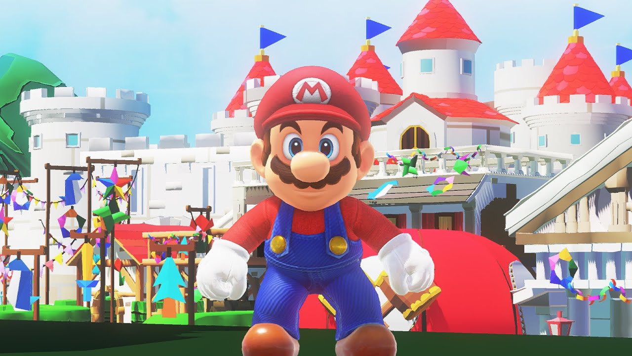 What if Super Mario Odyssey take place in Paper Mario Origami King?(4K ...