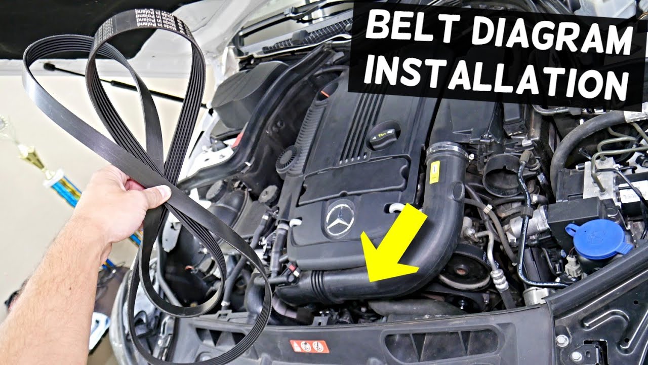 SERPENTINE BELT DIAGRAM INSTALLATION MERCEDES C250 C200 C180 E250 E200