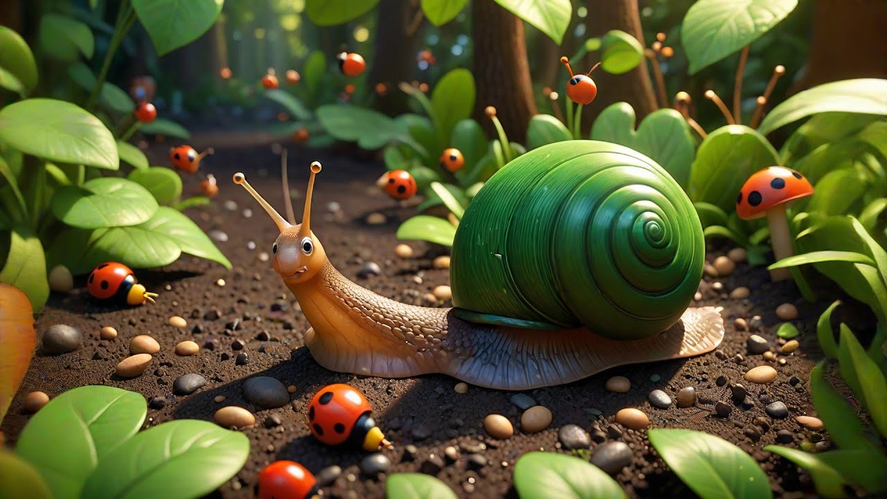 Three Little Snails Dance in Rain | Cute Snail Song for Kids | Nursery ...