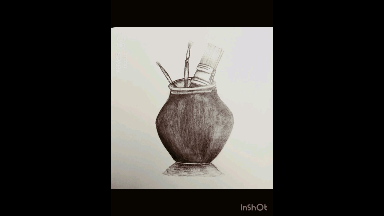 Ghada Draw Sketch Step By Step Drawing Sketch for Matka and Brush Draw ...