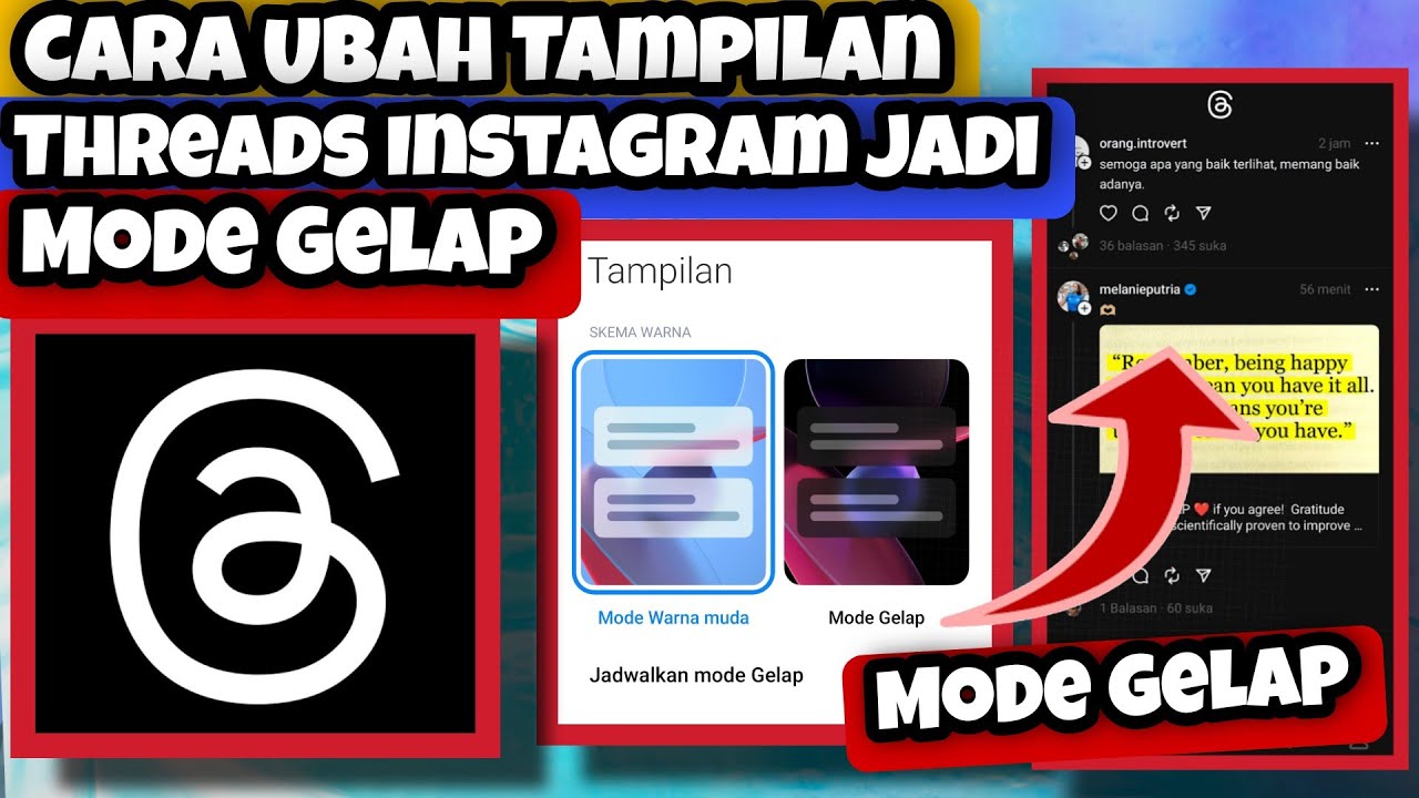 Cara Ubah Tampilan Threads Instagram Menjadi Mode Gelap || Cara Ganti ...