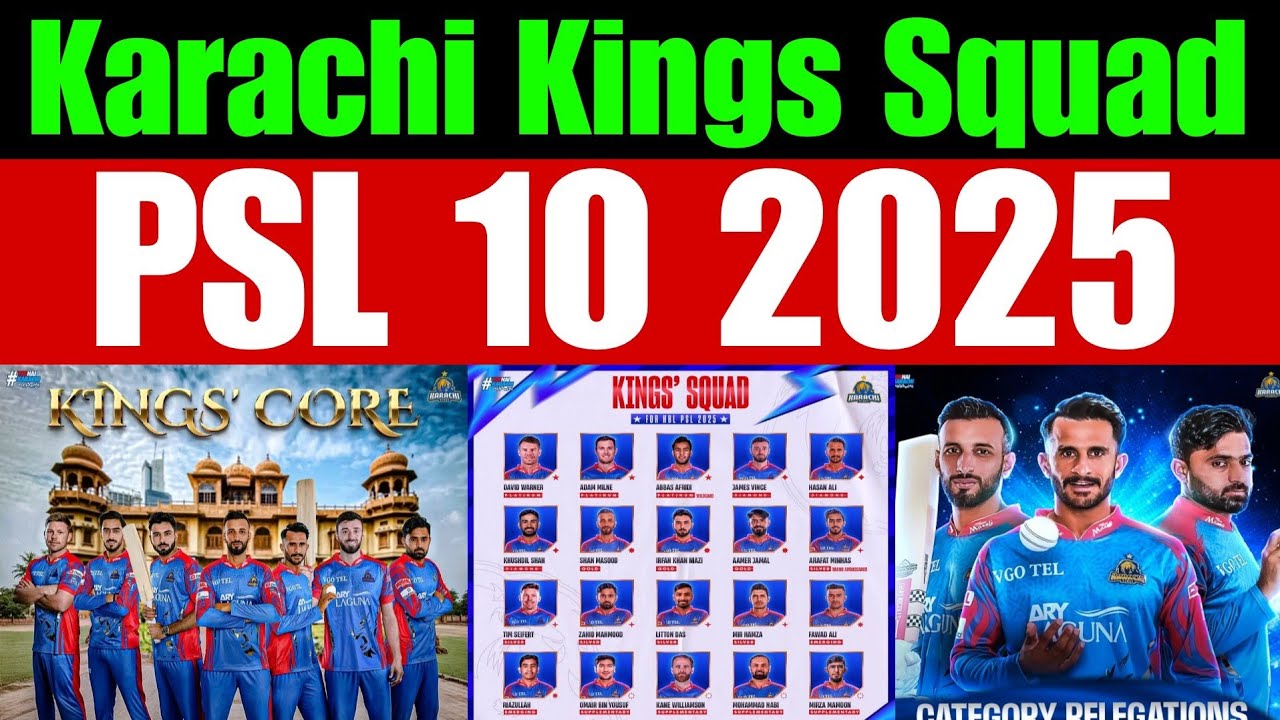 Karachi Kings Squad For PSL 10 2025 || Karachi Kings Squad 2025 ...