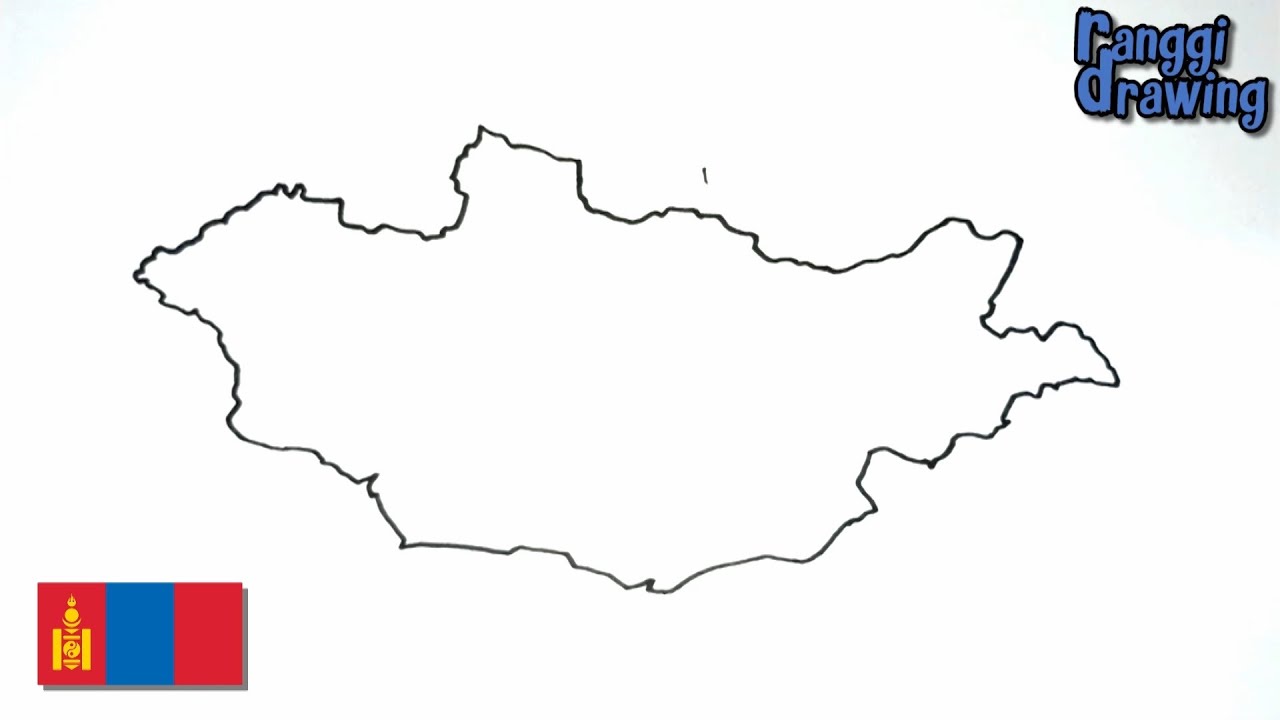 How to Draw Map of Mongolia - YouTube