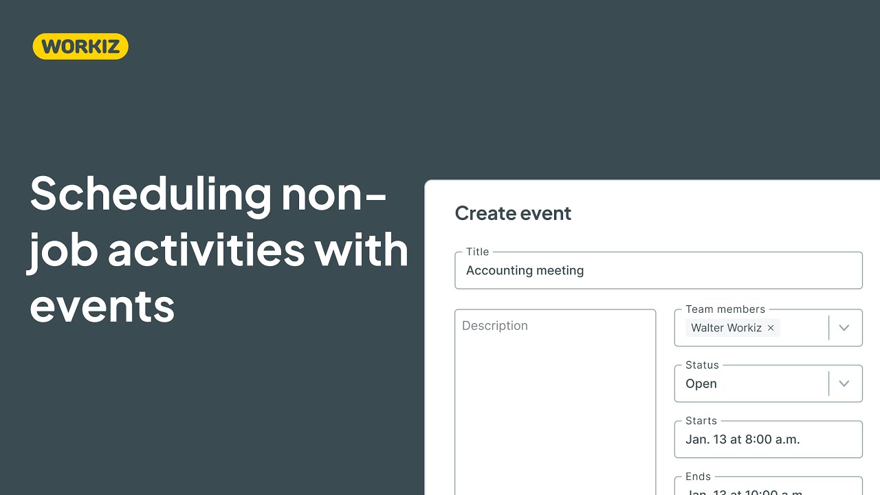 Scheduling non-job activities with events - YouTube