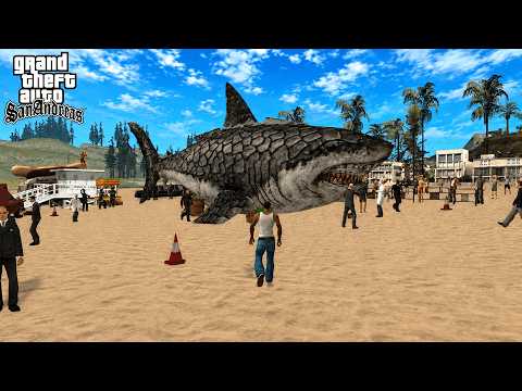 The BIGGEST Dragon Shark in GTA San Andreas History Found! (Megalodon Shark Attack)
