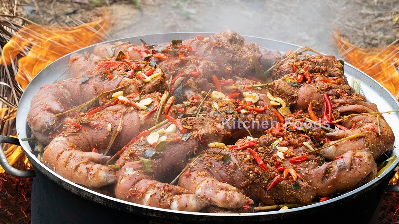 SPICY Deep Steam 20KG Pig's Legs Recipe - Yummy Cooking Spicy Foods ...