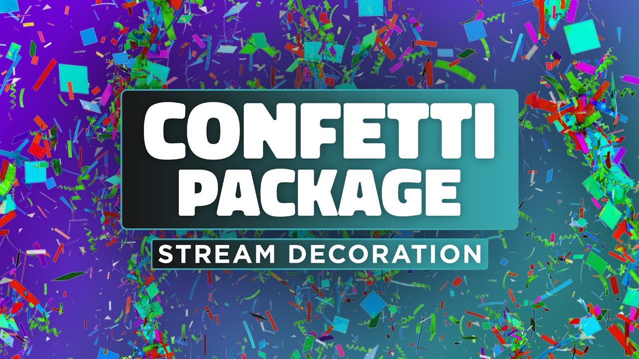 Animated Confetti Twitch Overlay Package | 4x Falling Confetti Stream ...