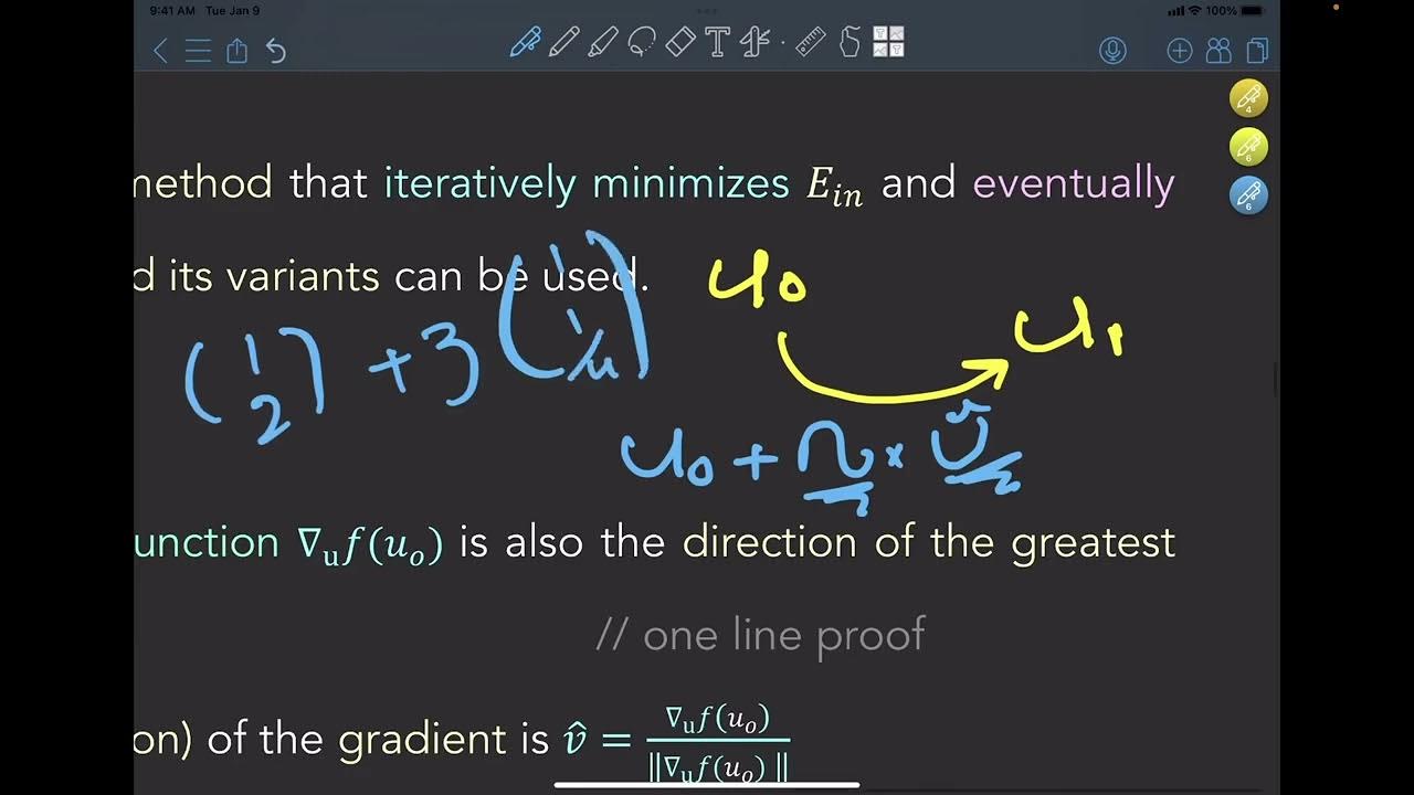Ml Lecture 5 Part 3 Gradient Descent Youtube
