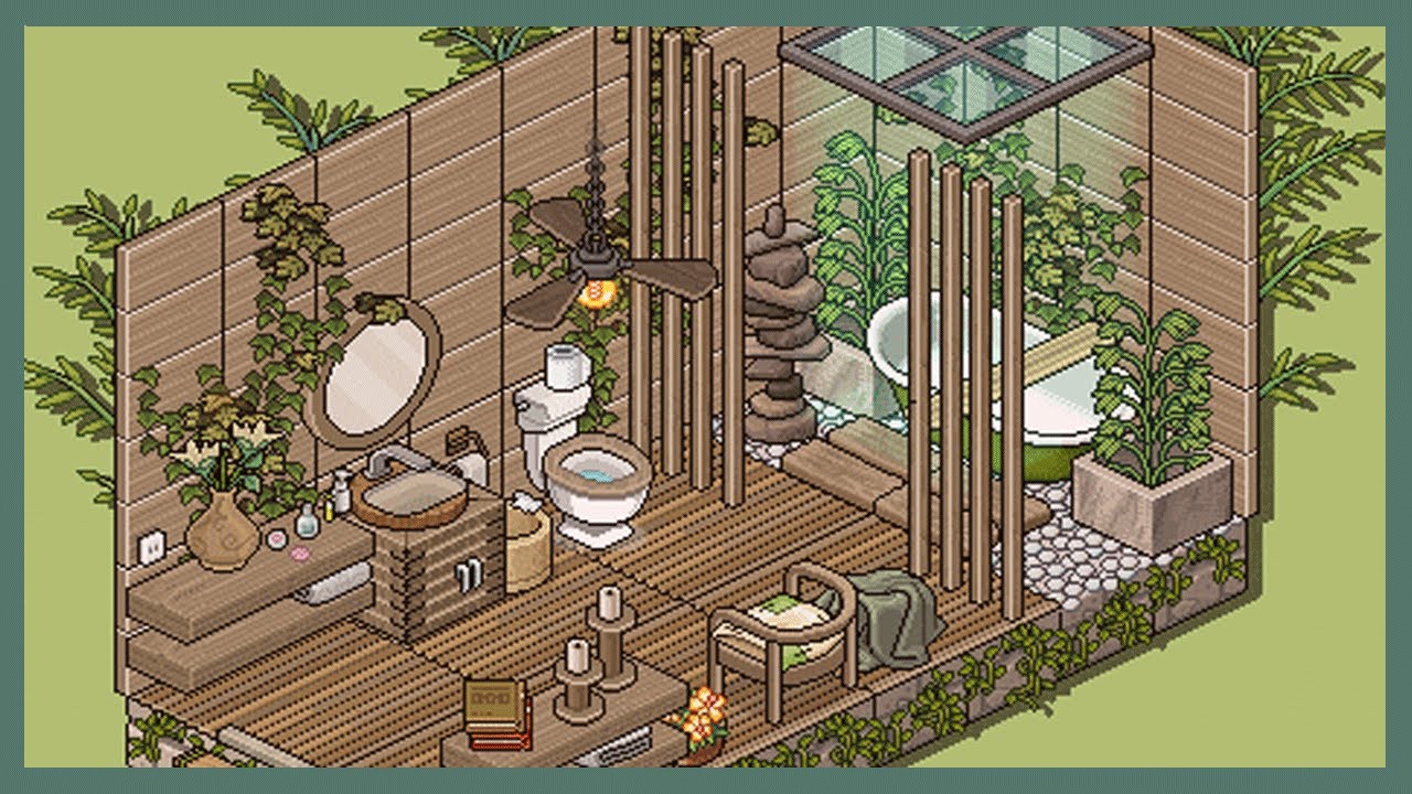Wooden Bathroom🌱🌿|| HABBO Speed Build Interior🛠|| ft.@Atlanta - YouTube