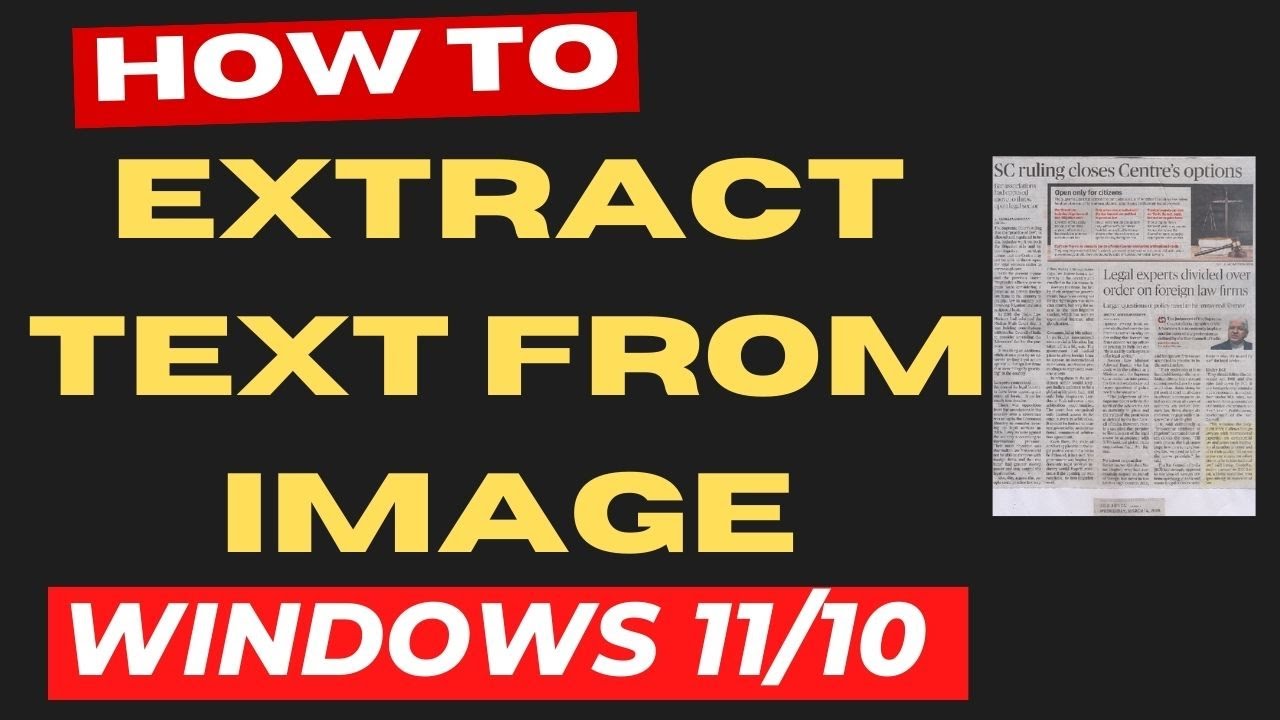 Extract or copy Text from Images on Windows 11 / 10 - YouTube