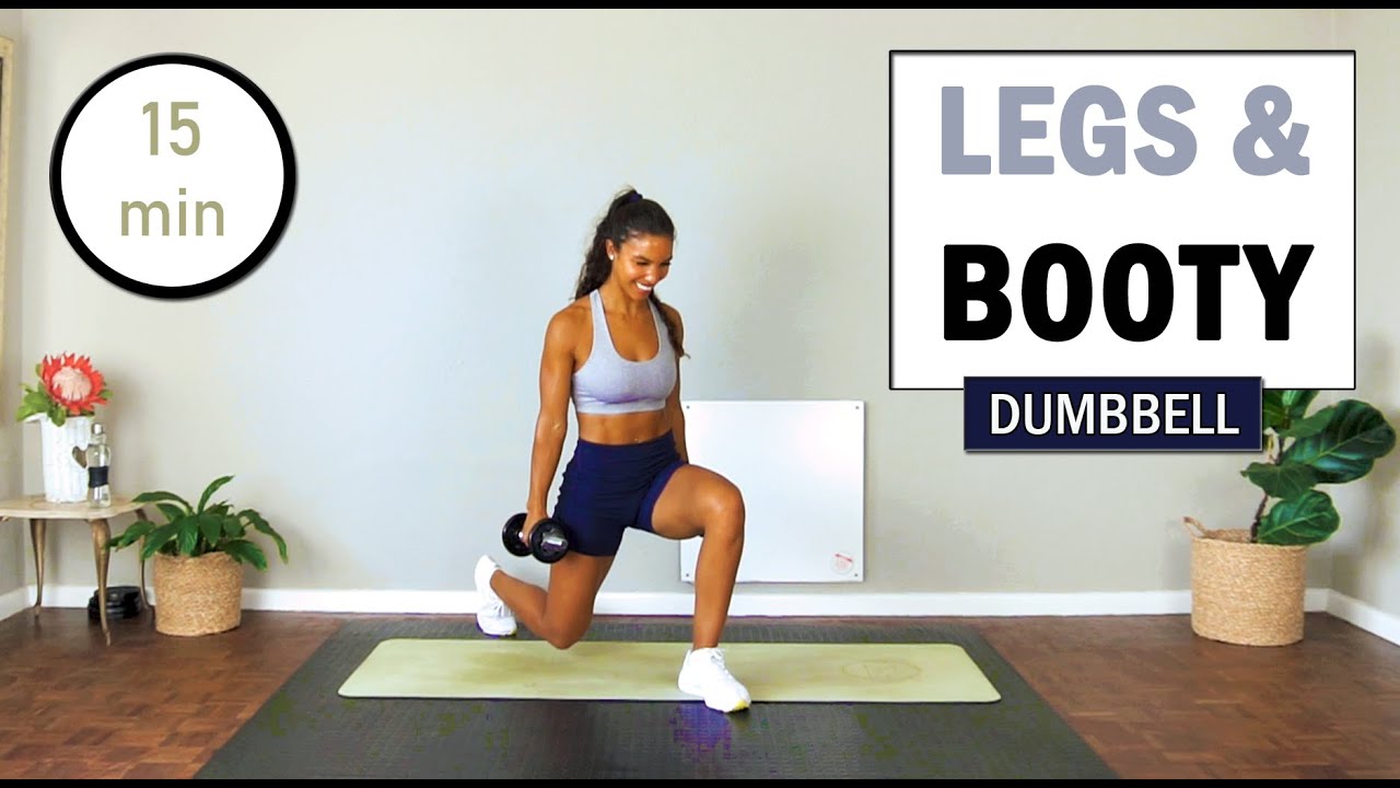 15 Min Intense Dumbbell Legs And Booty Workout No Repeat Exercises