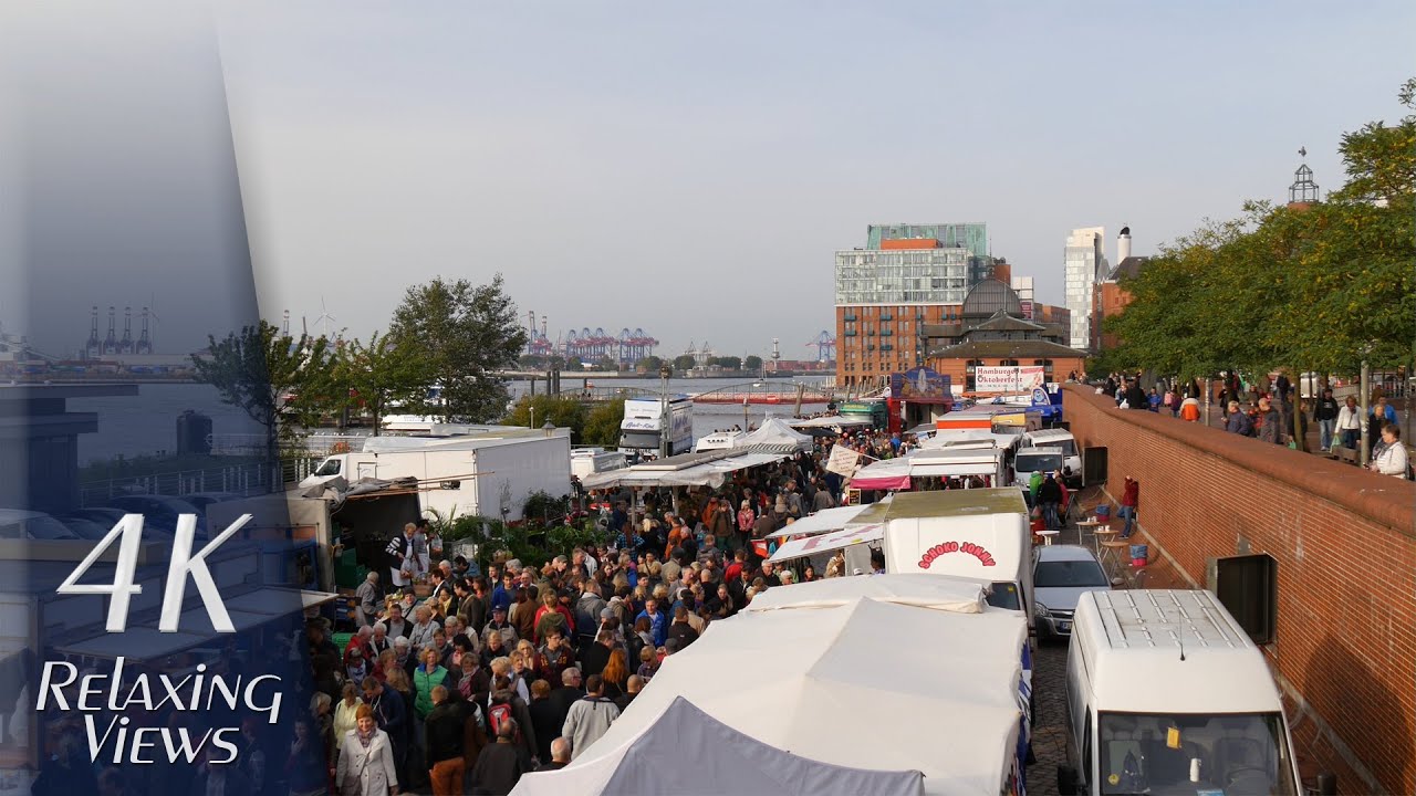 4K Ultra HD Relaxing Video: Hamburg, Germany - Altona, Fischmarkt (Fish ...