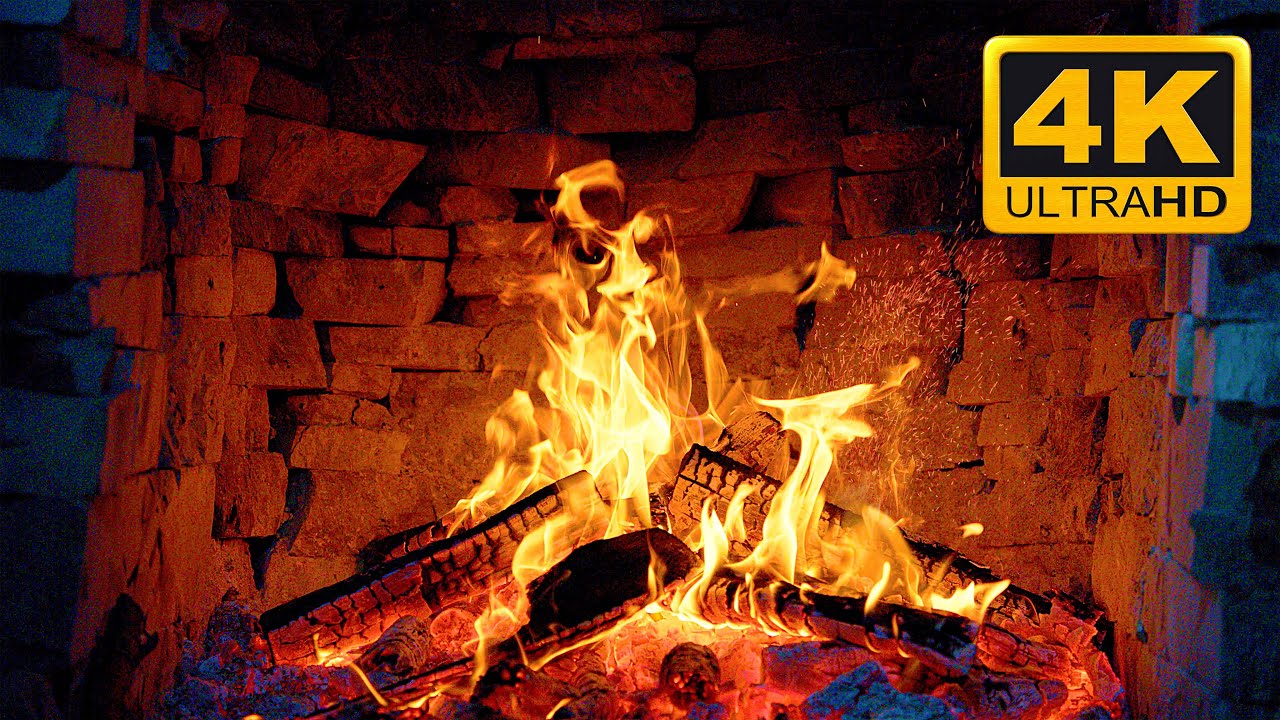 The BEST Relaxing Fireplace 4K ULTRA HD & Crackling Fire Sounds 3 Hours ...