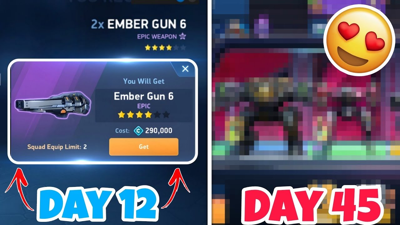EMBER GUN 6 UNLOCKED😍|DAY 12 TO DAY 45|MECH ARENA - YouTube